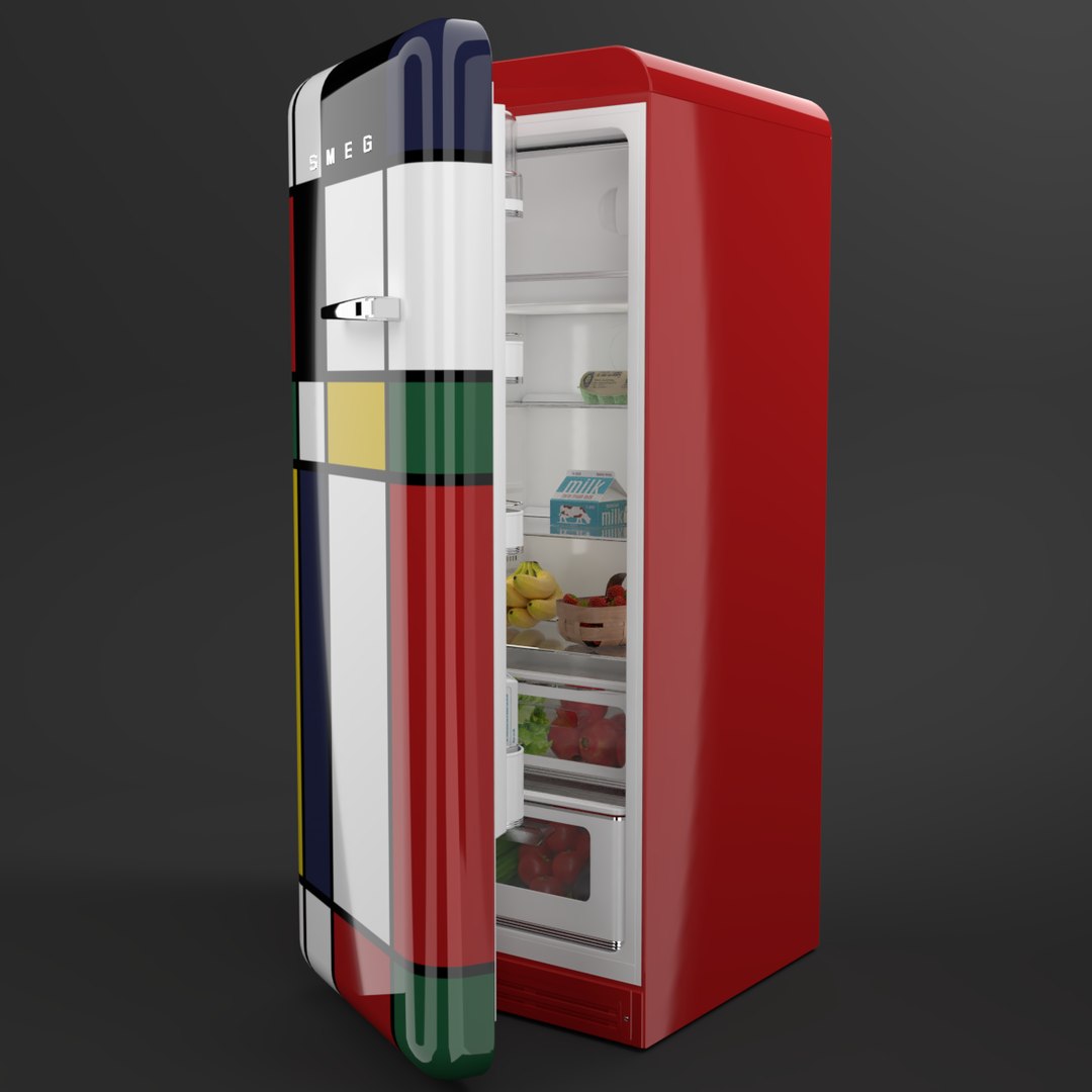 Blender Smeg Fridge Fab28 3D Model - TurboSquid 1482069