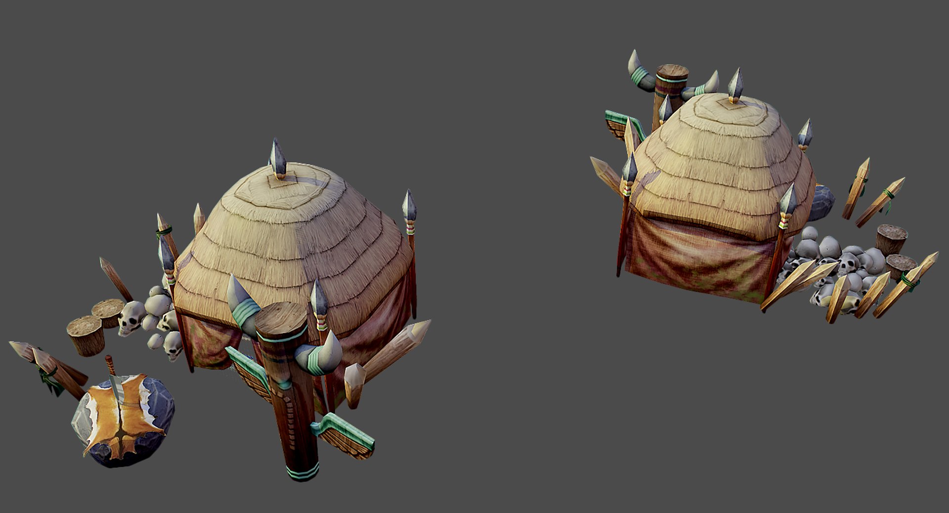 Cartoon Shaman Hut 3d Max