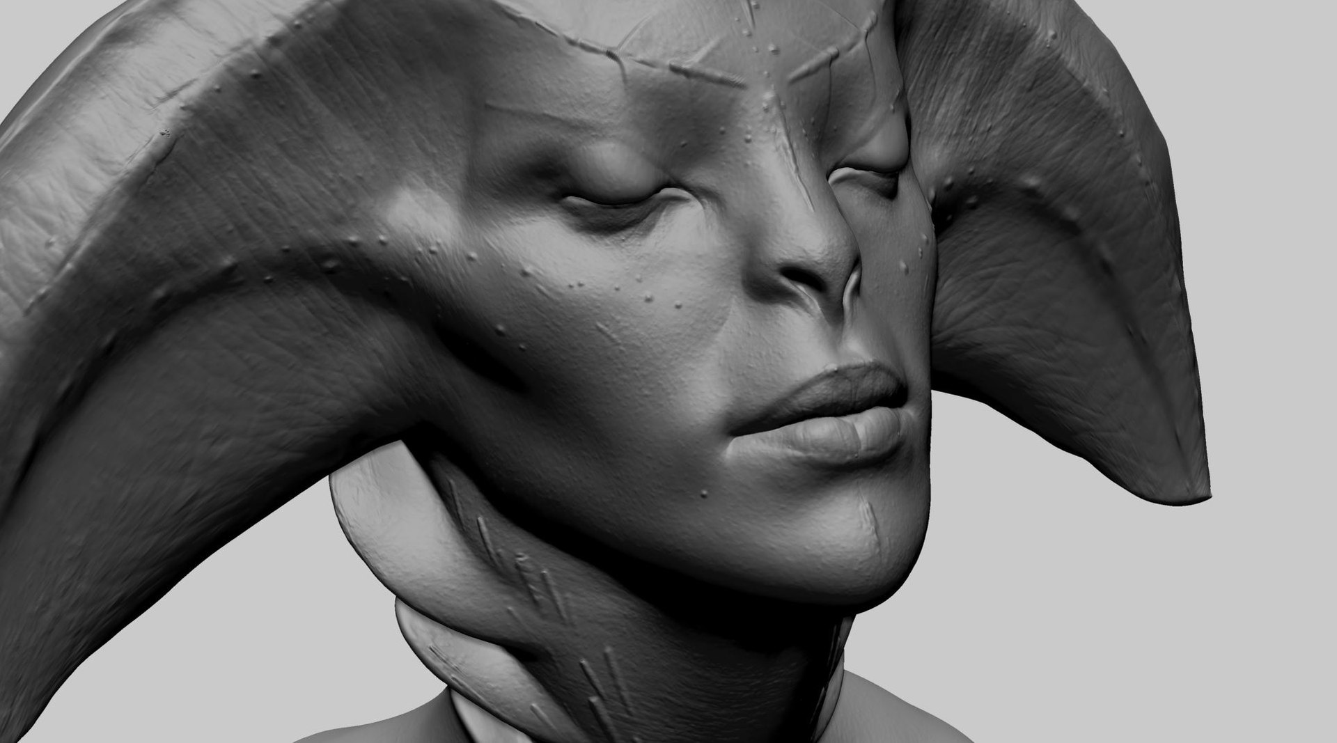 3D Fantasy Female Bust - TurboSquid 2199452