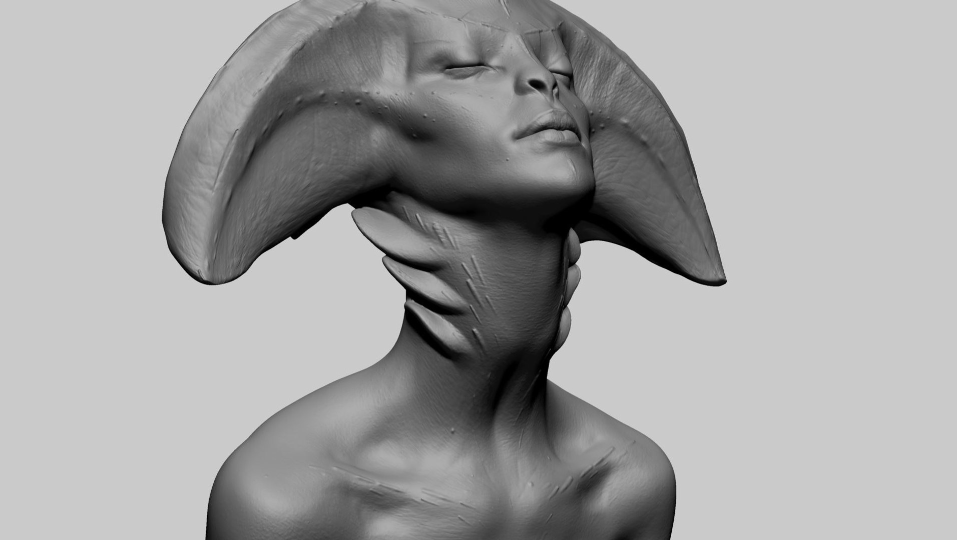 3D Fantasy Female Bust - TurboSquid 2199452