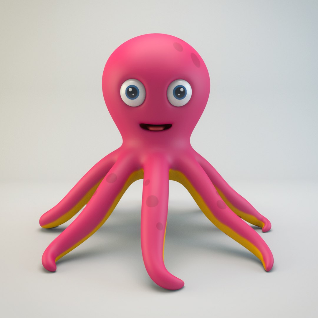 3D Model Cartoon Octopus - TurboSquid 1222912