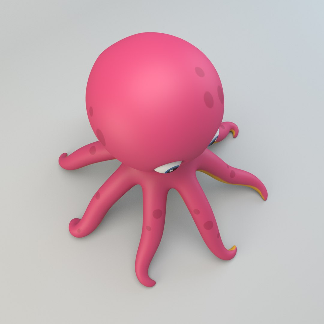 3D Model Cartoon Octopus - TurboSquid 1222912