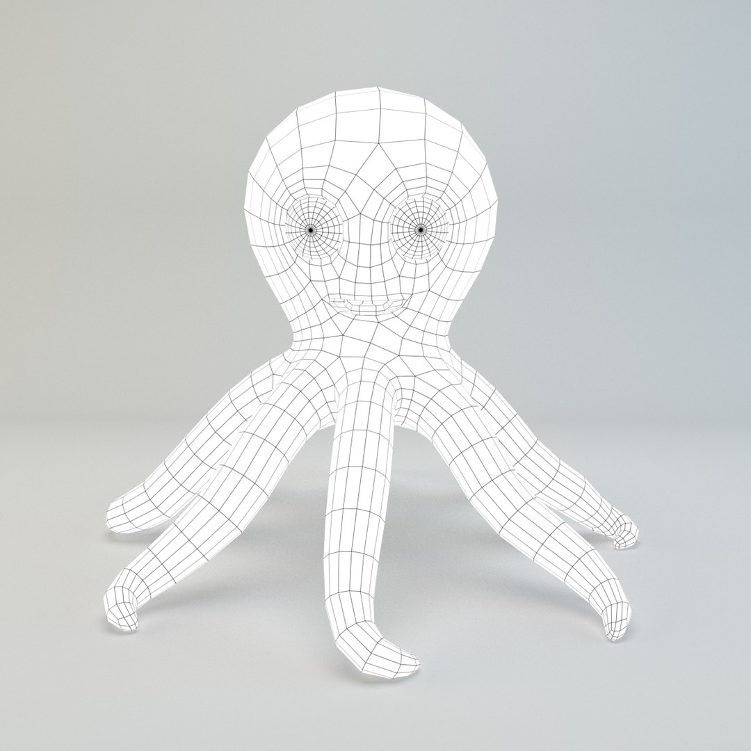 3D Model Cartoon Octopus - TurboSquid 1222912
