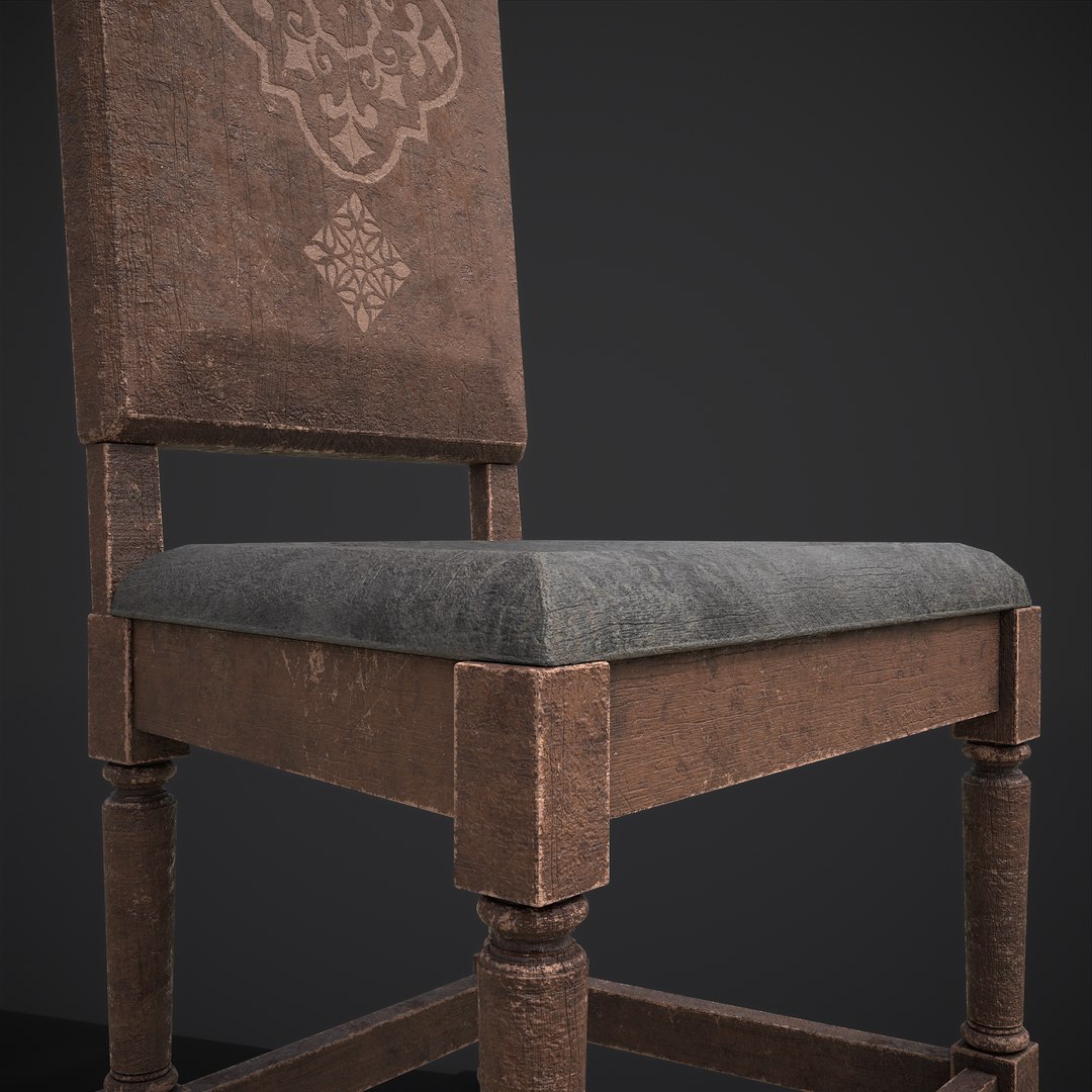 Elegant Short Writing Desk and High Chiar 3D model - TurboSquid 1820298