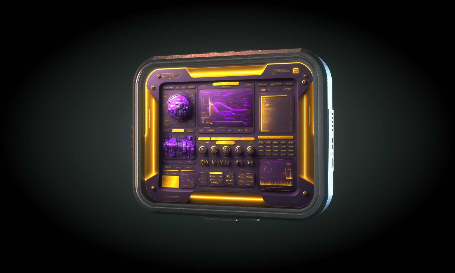 3D Sci Fi cyberpunk Monitors model - TurboSquid 1999878