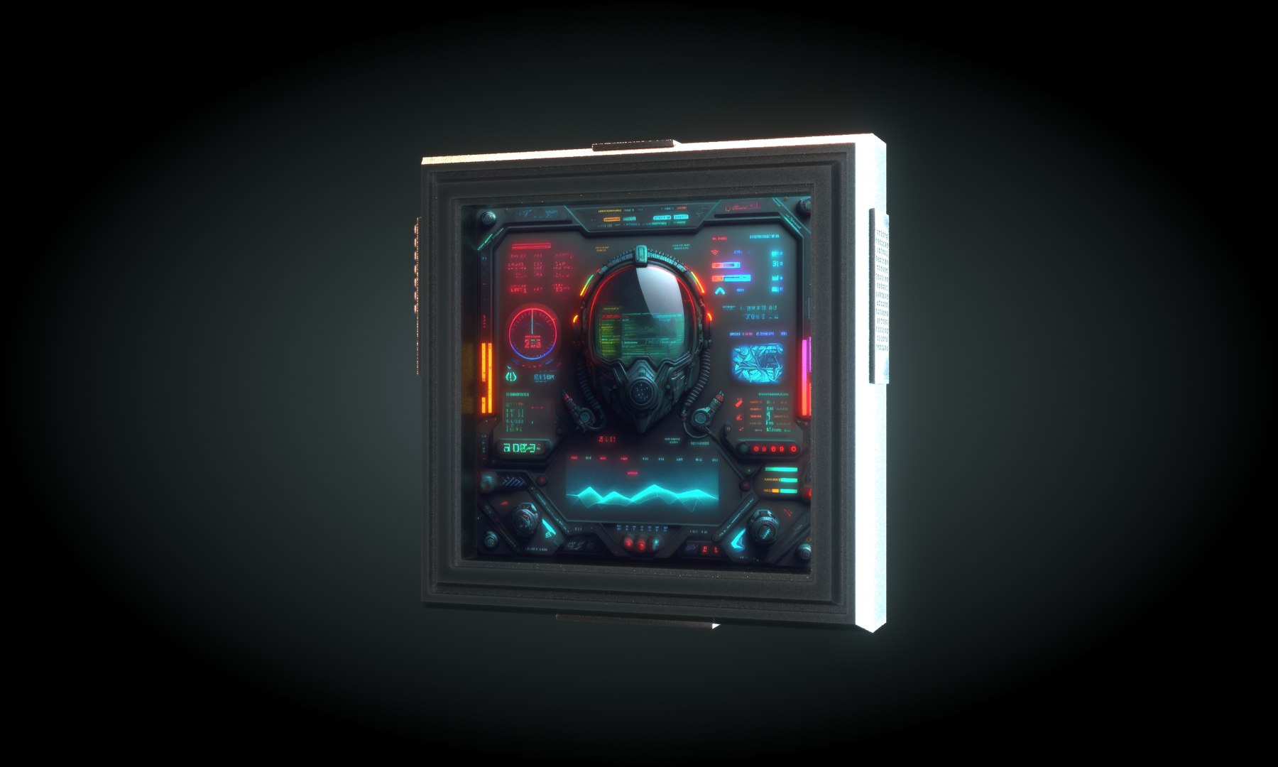 3D Sci Fi cyberpunk Monitors model - TurboSquid 1999878