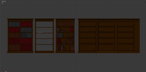 modular library set 3d model