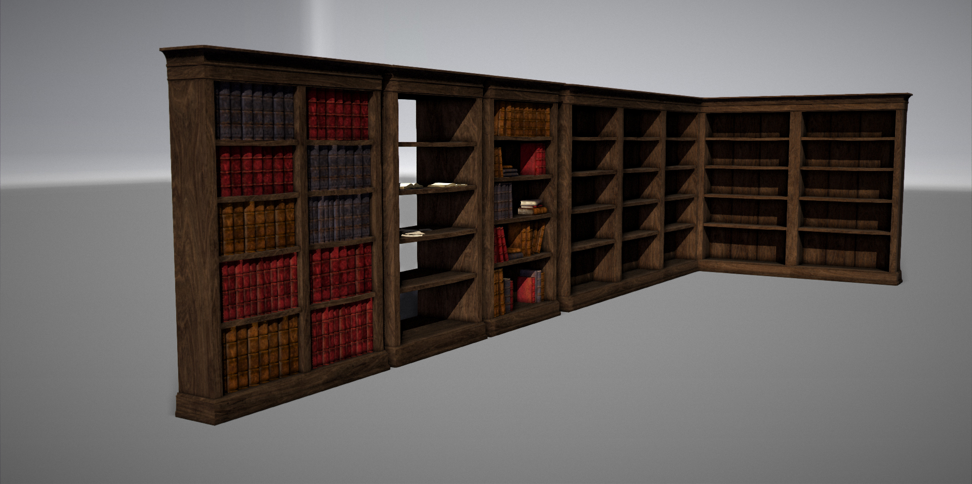 modular library set 3d model