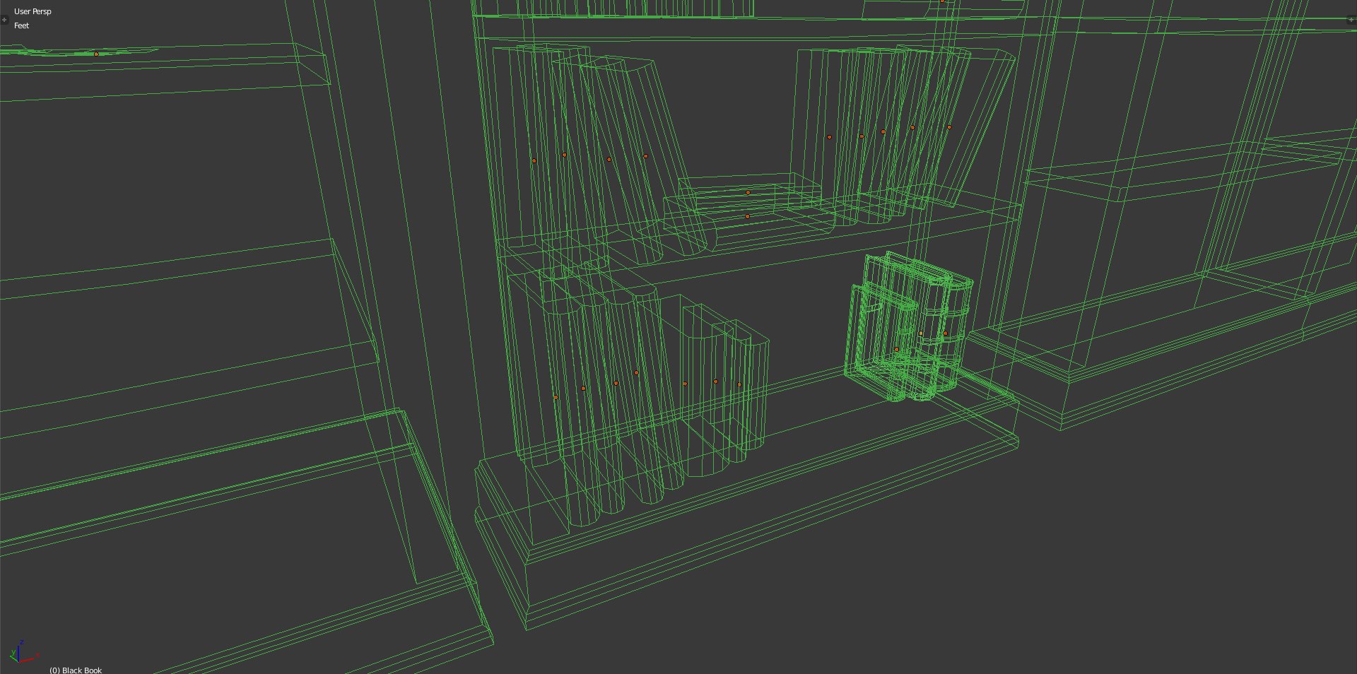 modular library set 3d model