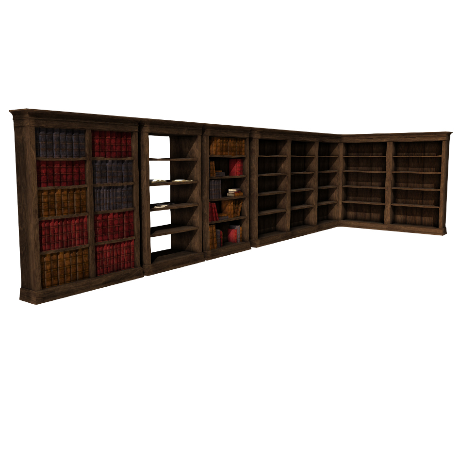 modular library set 3d model
