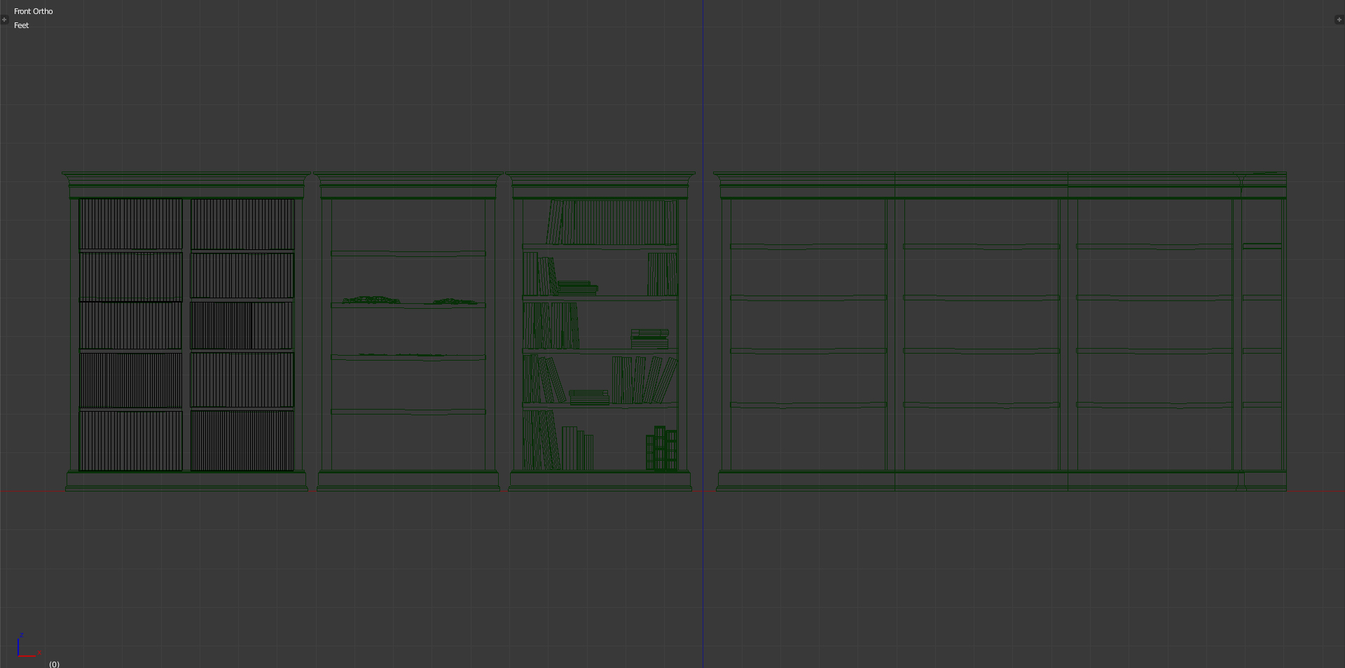 modular library set 3d model