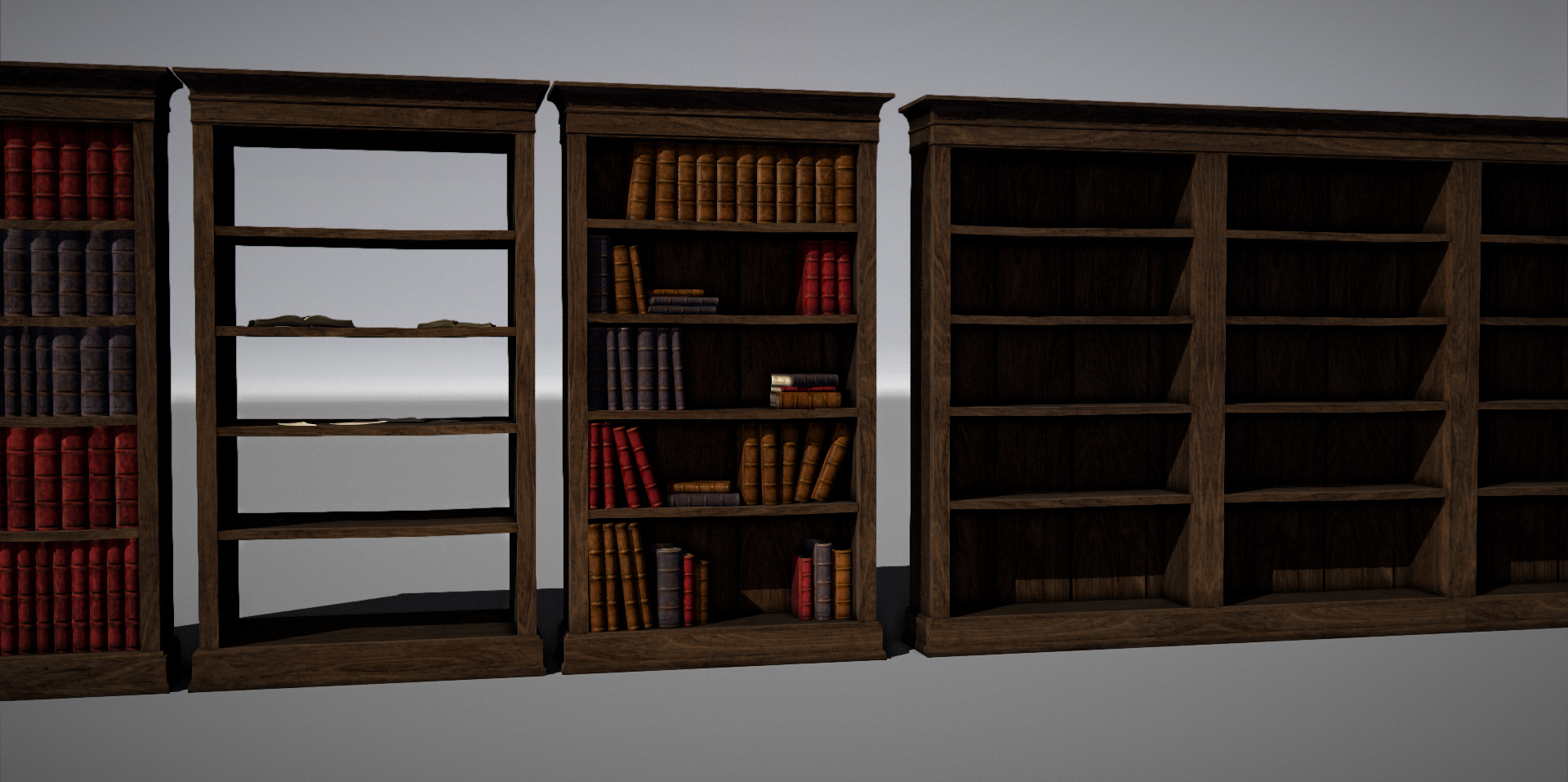 modular library set 3d model
