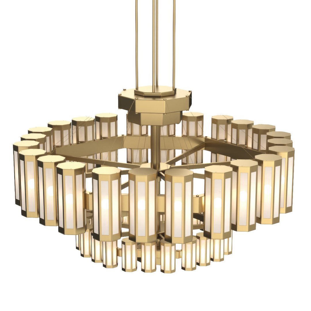 Bronze And Glass Modern Chandelier 3D - TurboSquid 2119995