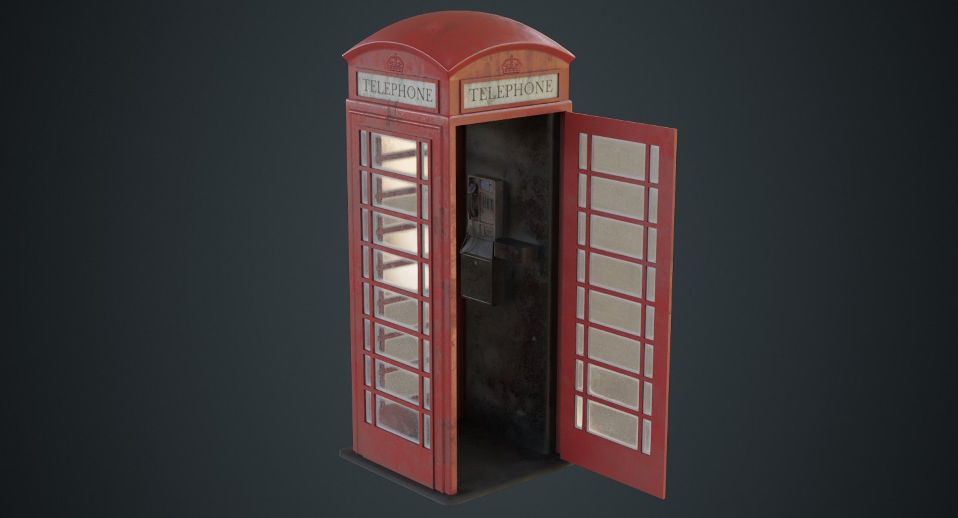 3D Phone Booth 1b - TurboSquid 1338487