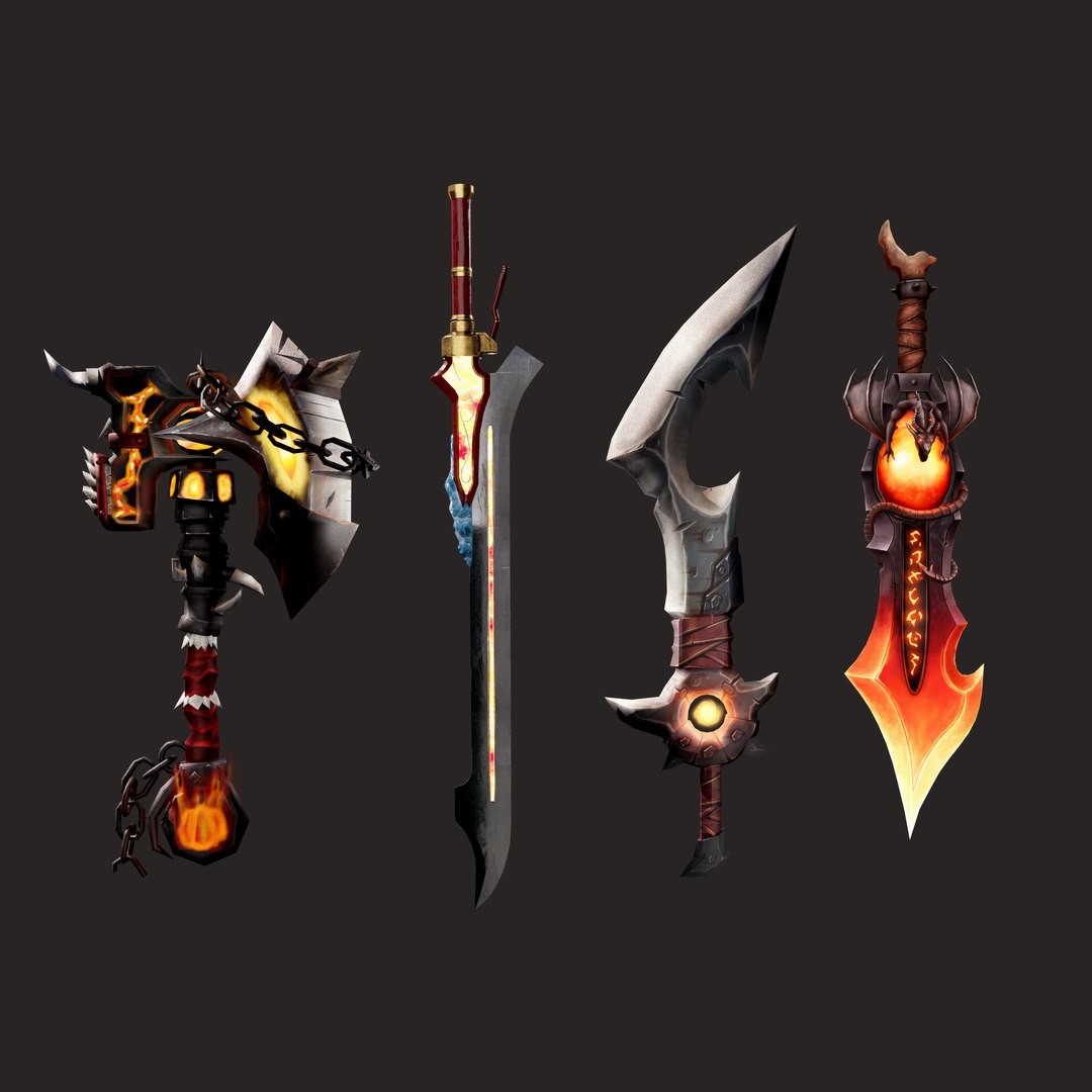 Stylized Fantasy Weapon 3D Model - TurboSquid 2034870