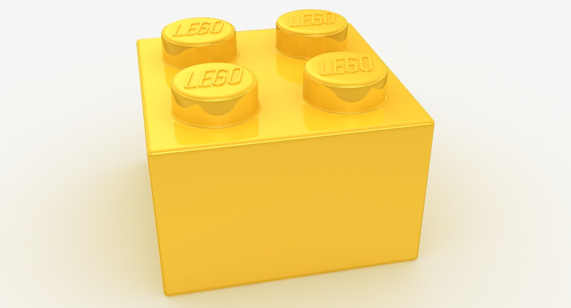 3d realistic lego brick 2x2 model