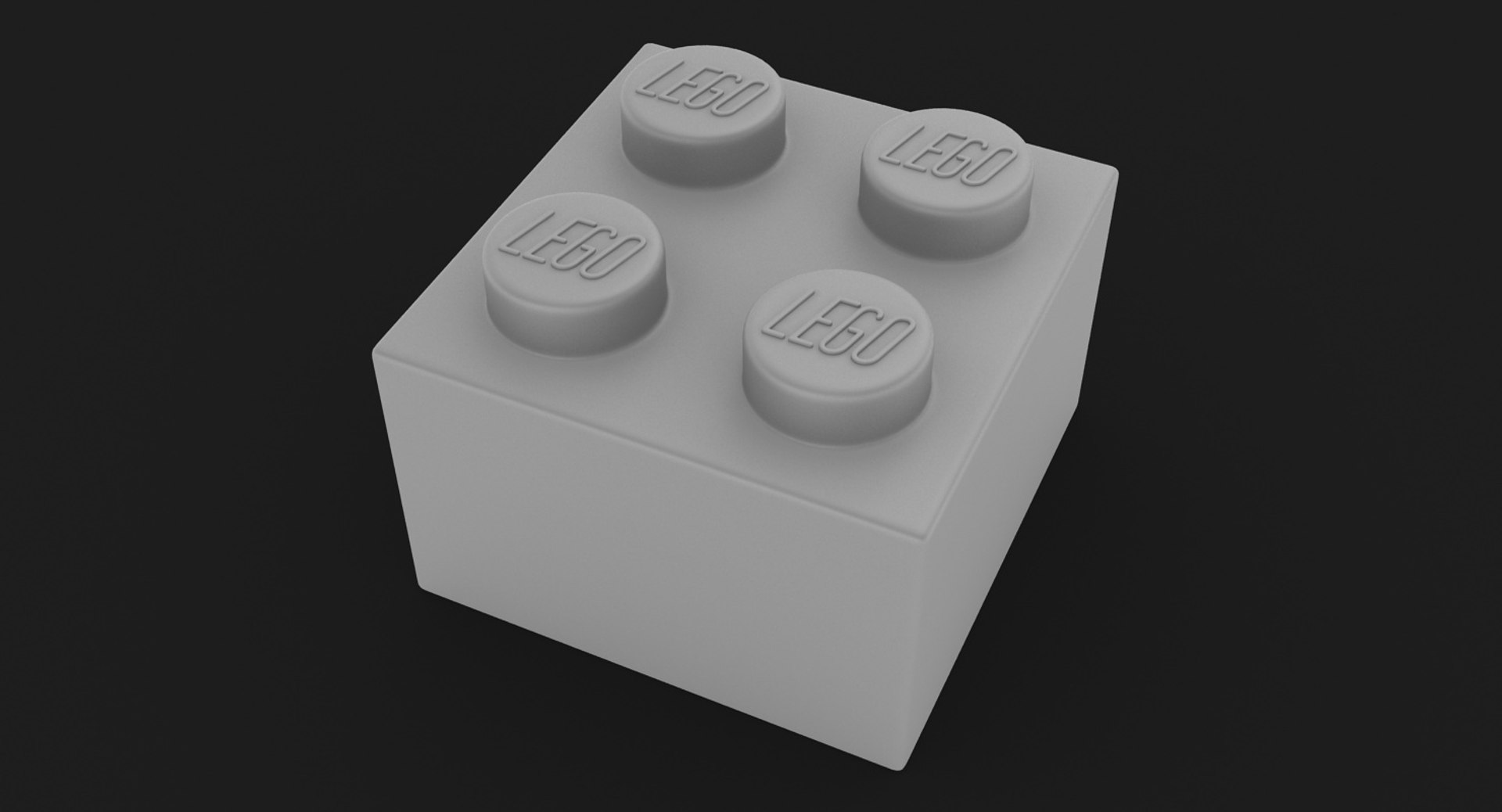 3d realistic lego brick 2x2 model