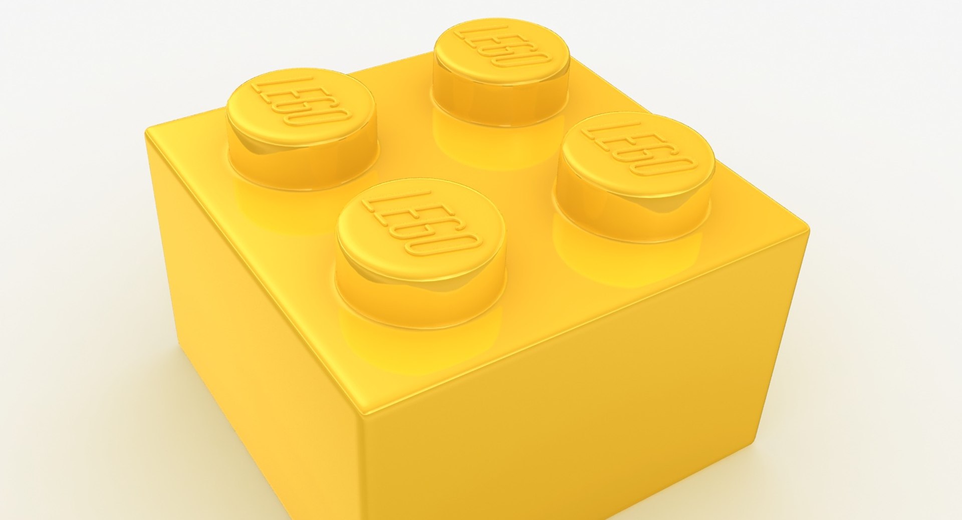 3d realistic lego brick 2x2 model