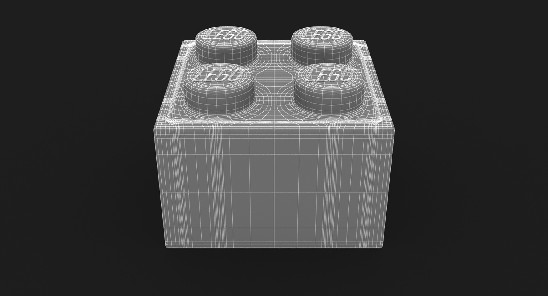 3d realistic lego brick 2x2 model