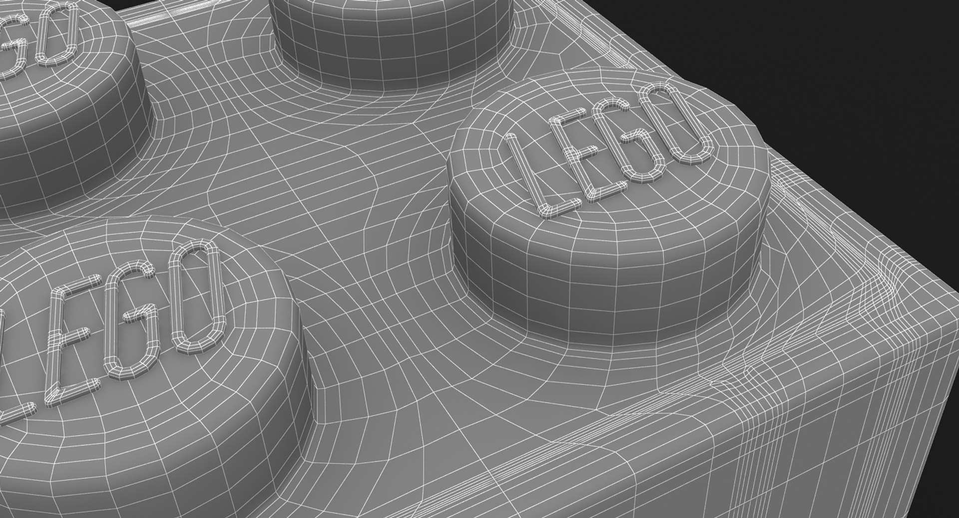 3d realistic lego brick 2x2 model