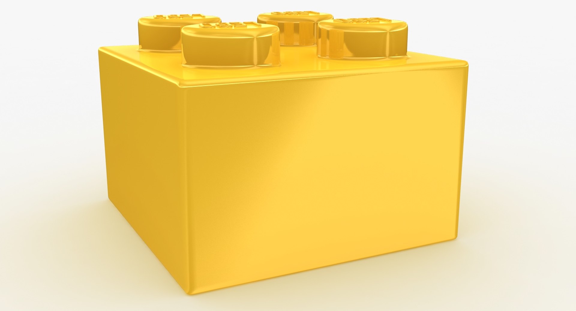 3d realistic lego brick 2x2 model