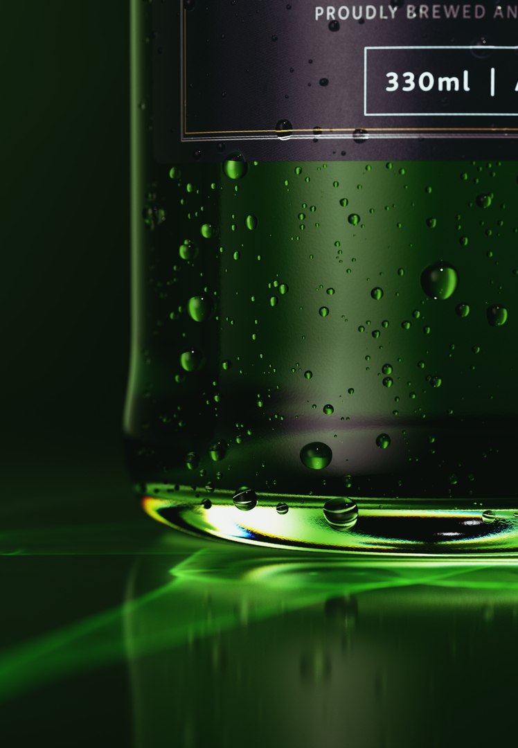 3D Green beer bottle with caustics and studio setup model - TurboSquid ...