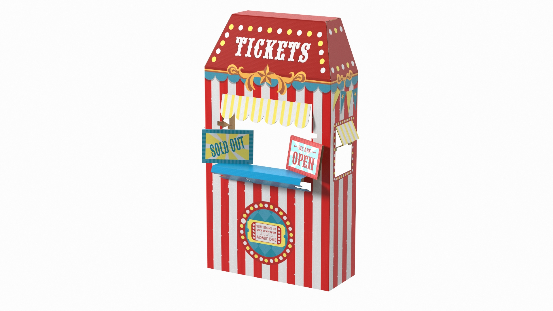 3D Ticket Booth Cardboard Stand - TurboSquid 1816335