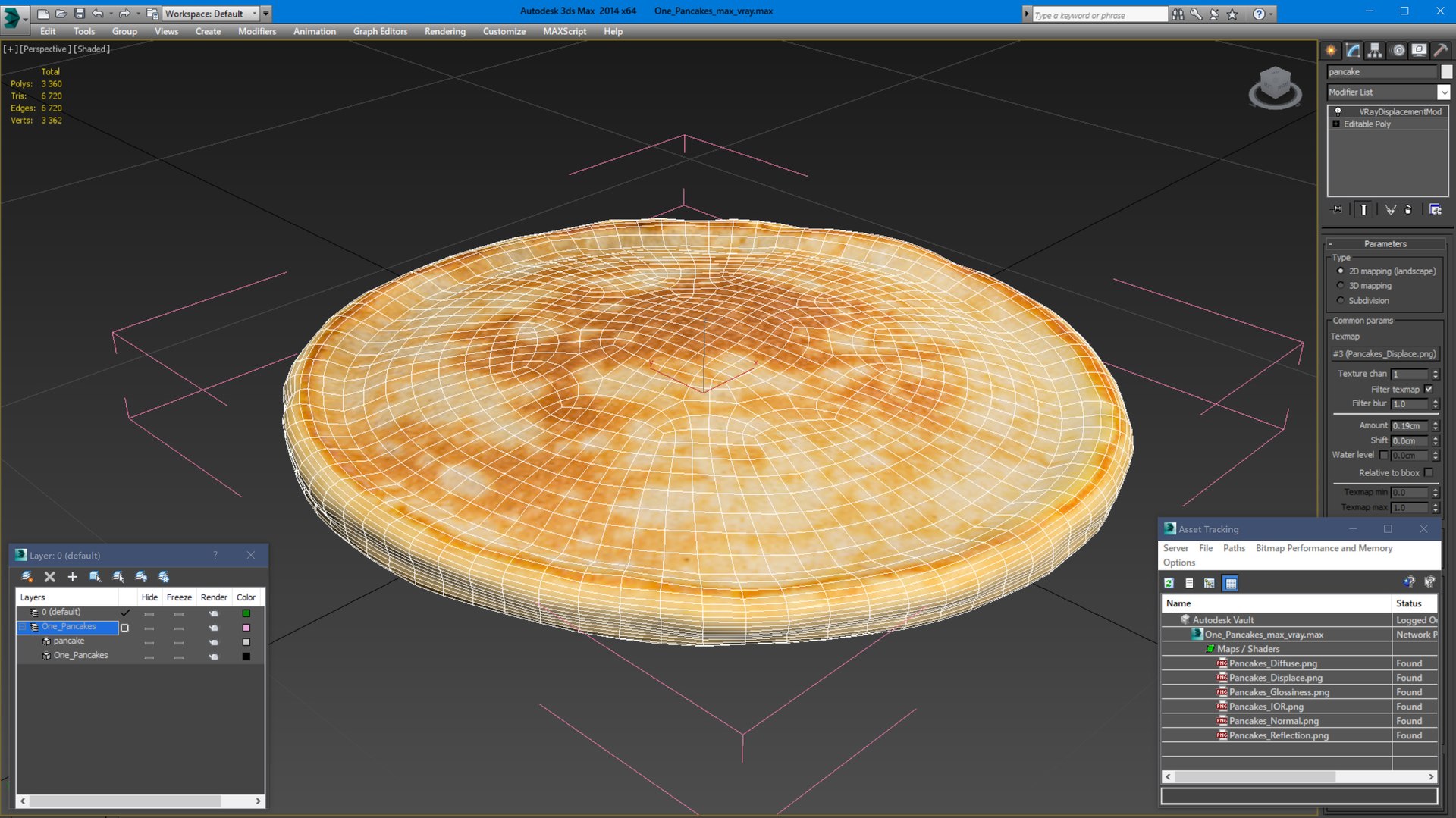 3D One Pancakes model - TurboSquid 1950852