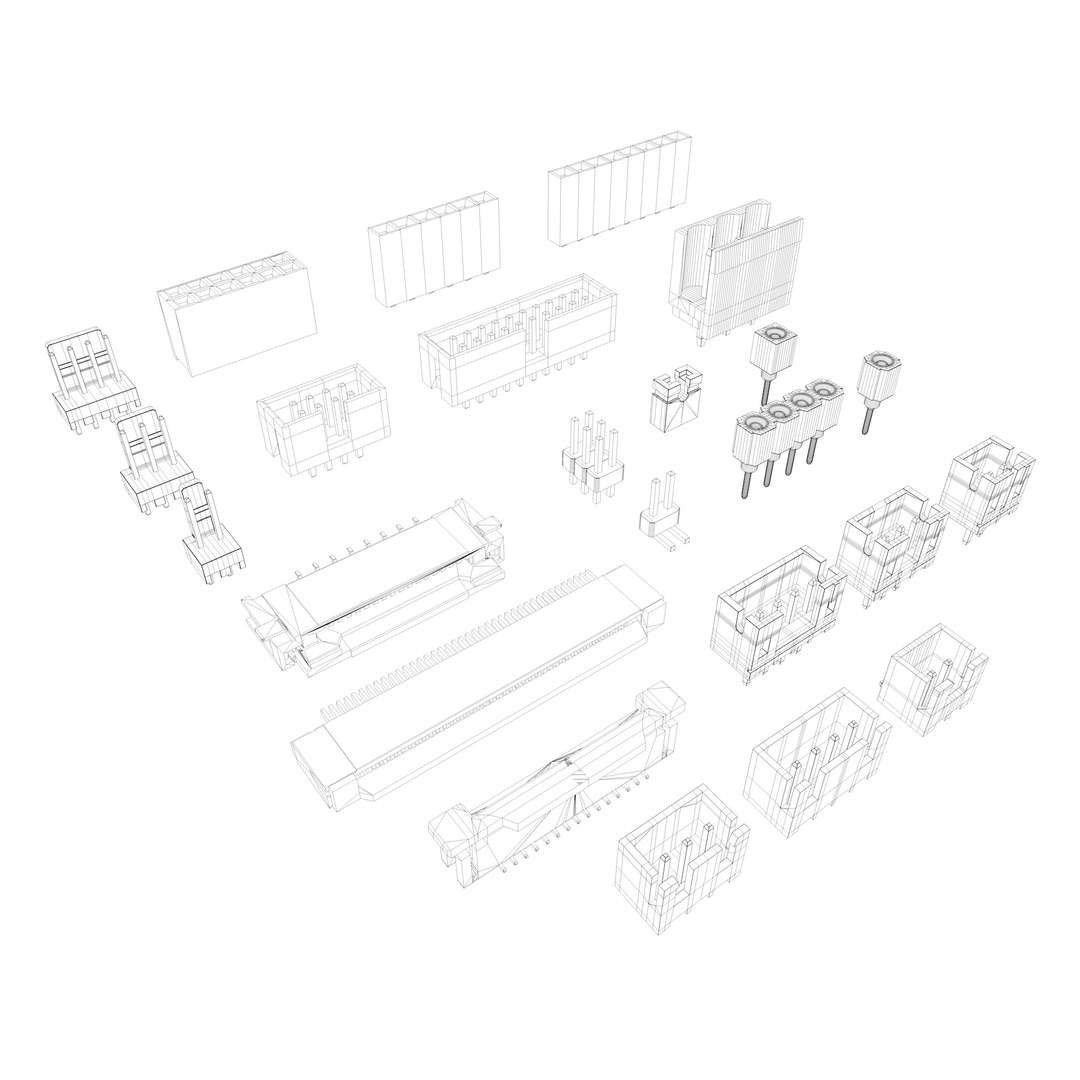 3D Electronic Connectors Model - TurboSquid 1747582