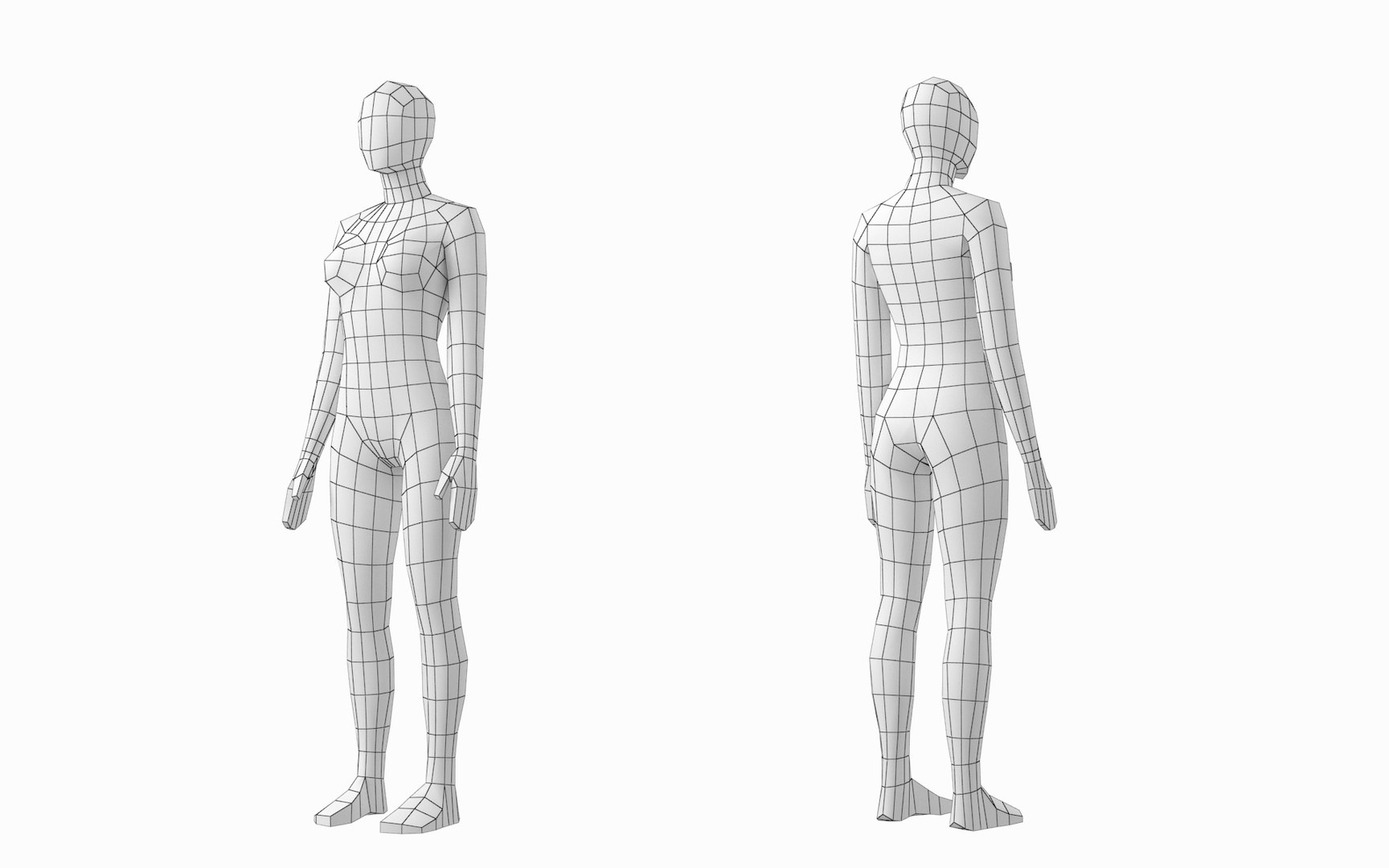 Natural Female In In 3 Modeling Poses Base Mesh 3D Model - TurboSquid ...