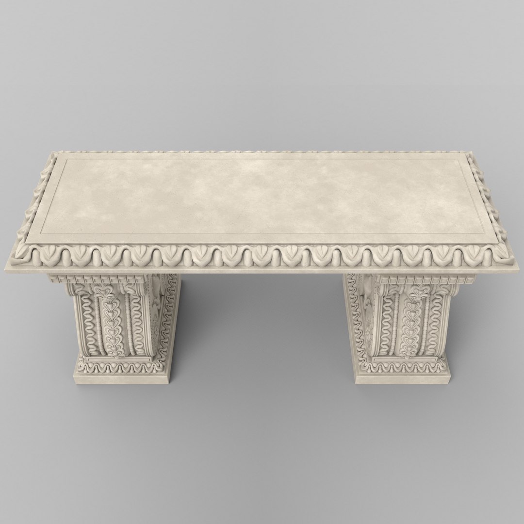 3D Stone Bench Model - TurboSquid 1901568