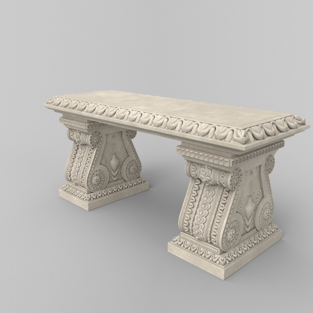 3D Stone Bench Model - TurboSquid 1901568