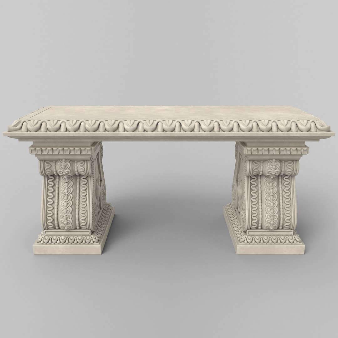 3D Stone Bench Model - TurboSquid 1901568
