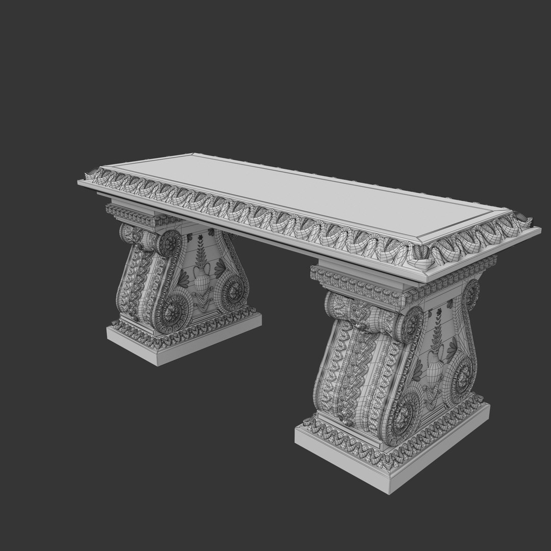 3D Stone Bench Model - TurboSquid 1901568