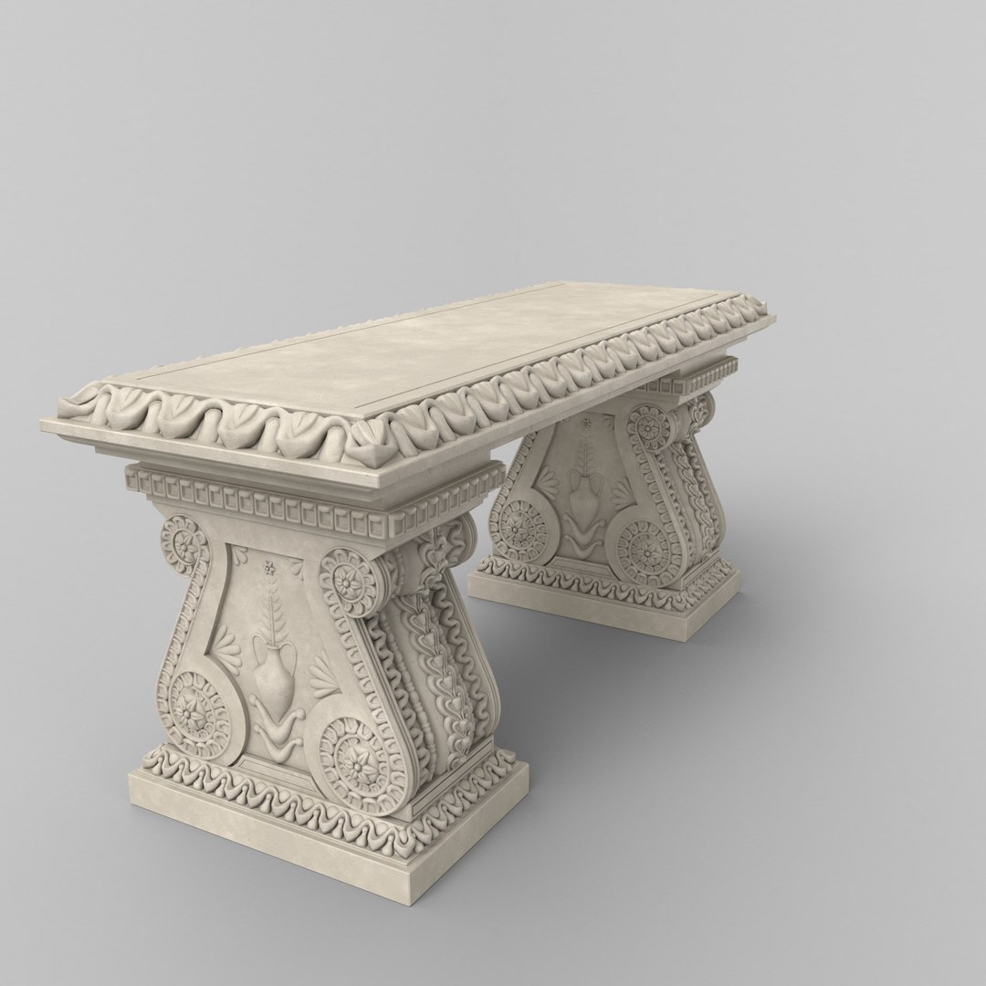 3D Stone Bench Model - TurboSquid 1901568
