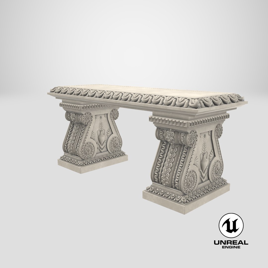 3D Stone Bench Model - TurboSquid 1901568