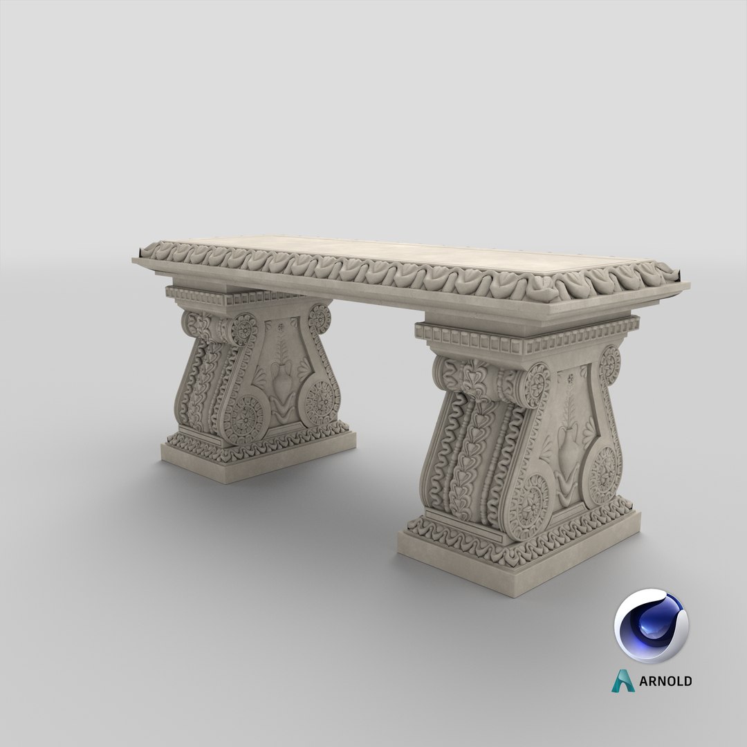 3D Stone Bench Model - TurboSquid 1901568