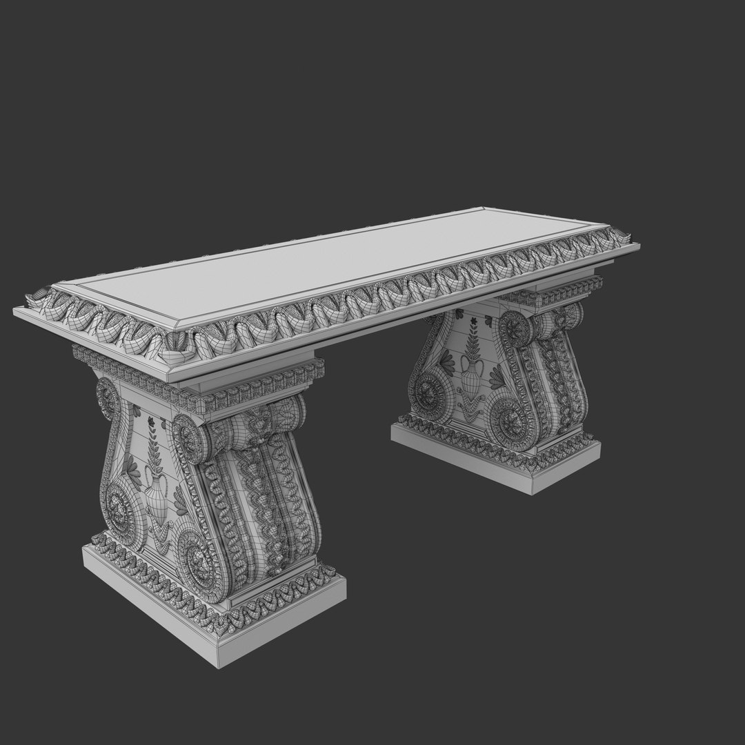 3D Stone Bench Model - TurboSquid 1901568