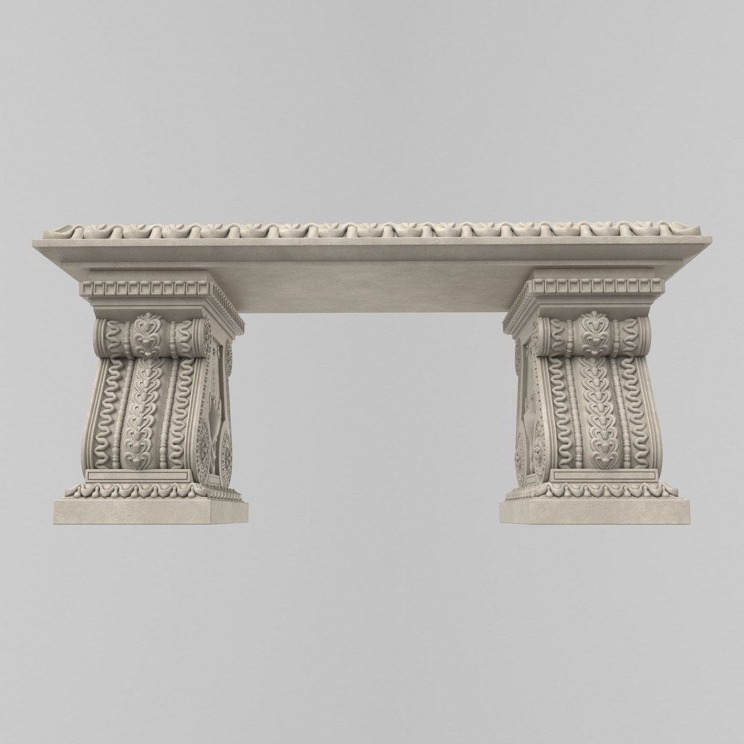 3D Stone Bench Model - TurboSquid 1901568