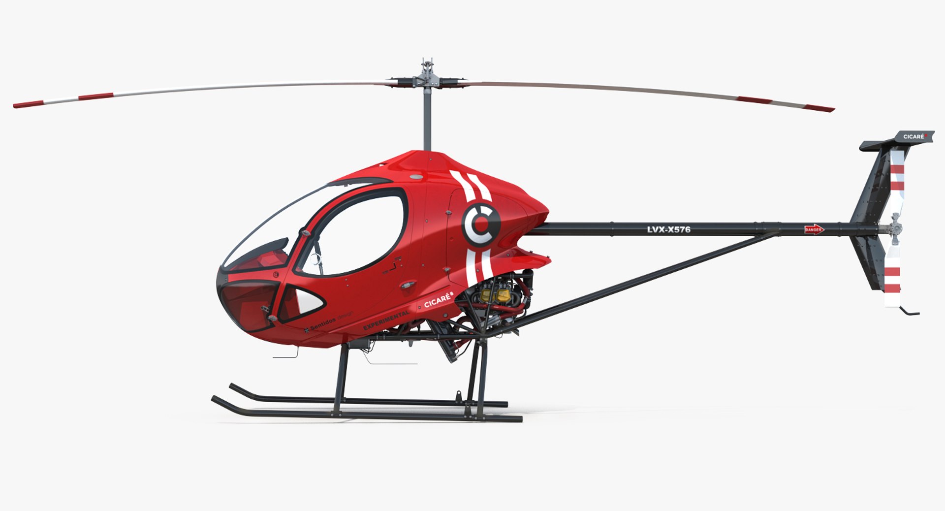 Sport helicopter cicare 8 model - TurboSquid 1150580