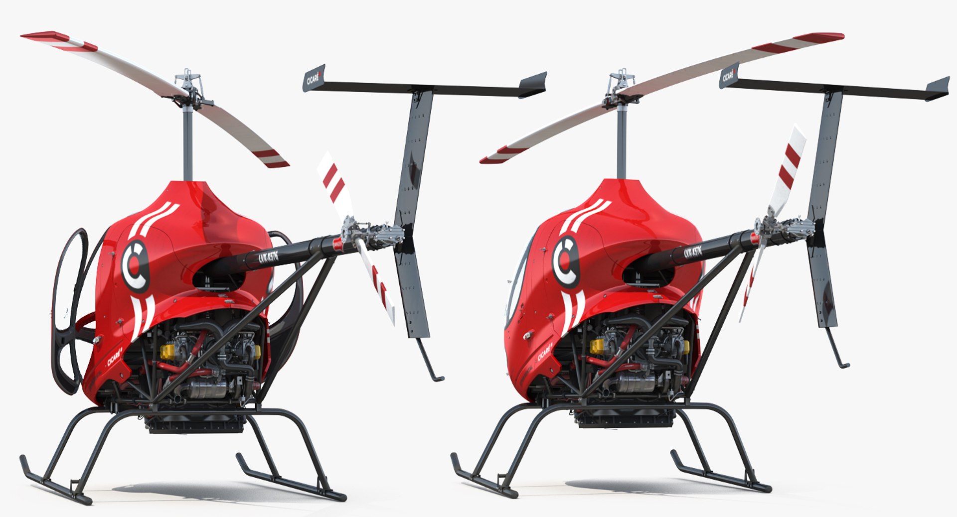 Sport helicopter cicare 8 model - TurboSquid 1150580