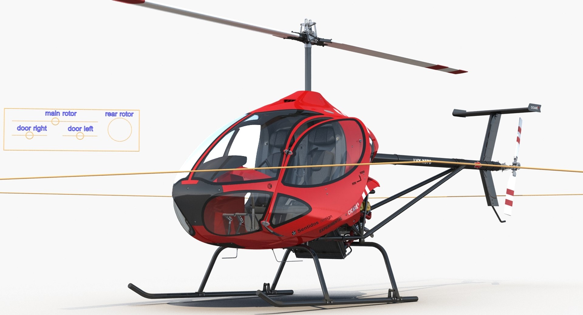 Sport helicopter cicare 8 model - TurboSquid 1150580
