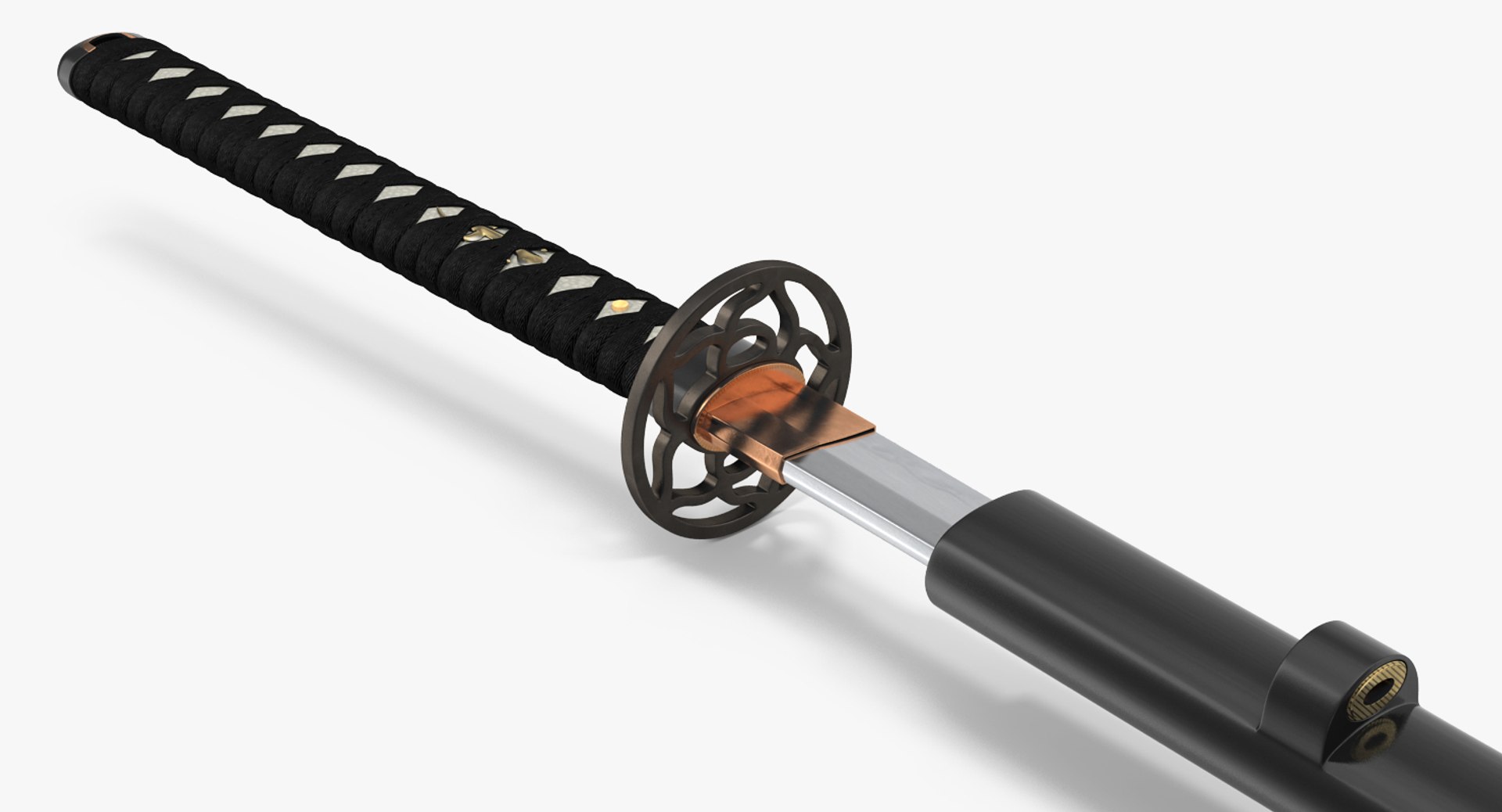japanese katana sword set 3d model