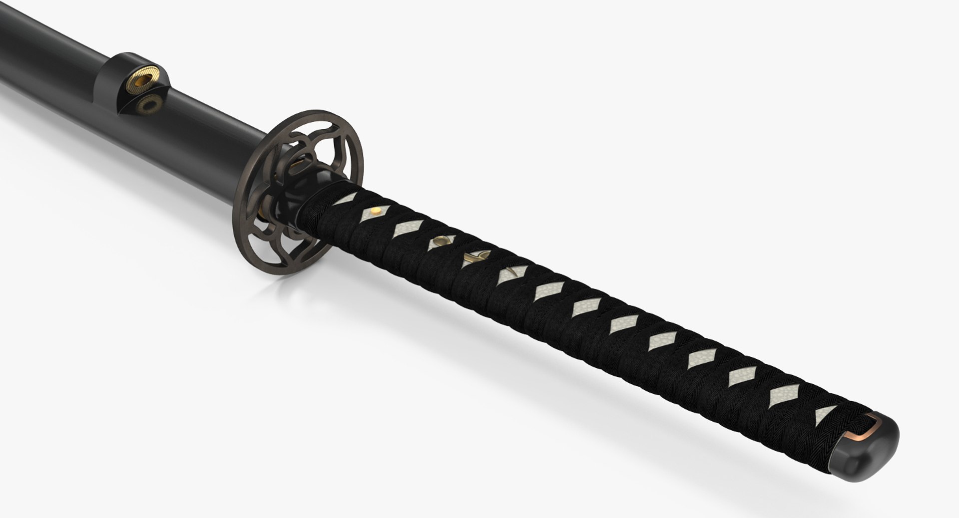japanese katana sword set 3d model
