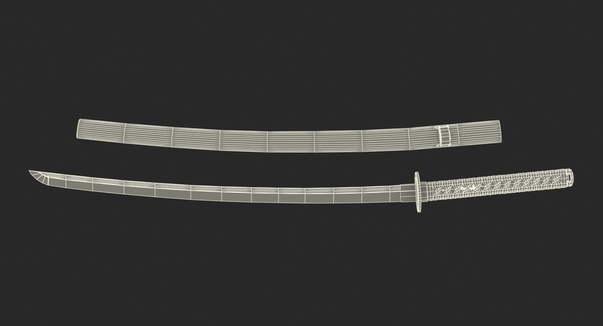 Japanese Katana Sword Set 3d Model