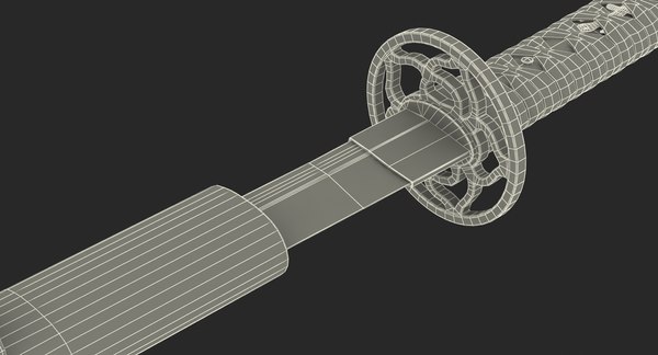 japanese katana sword set 3d model