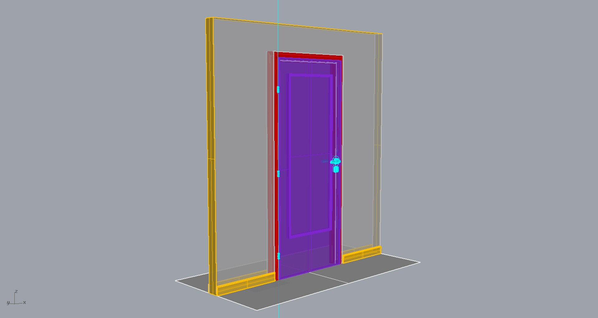 3d wooden door model
