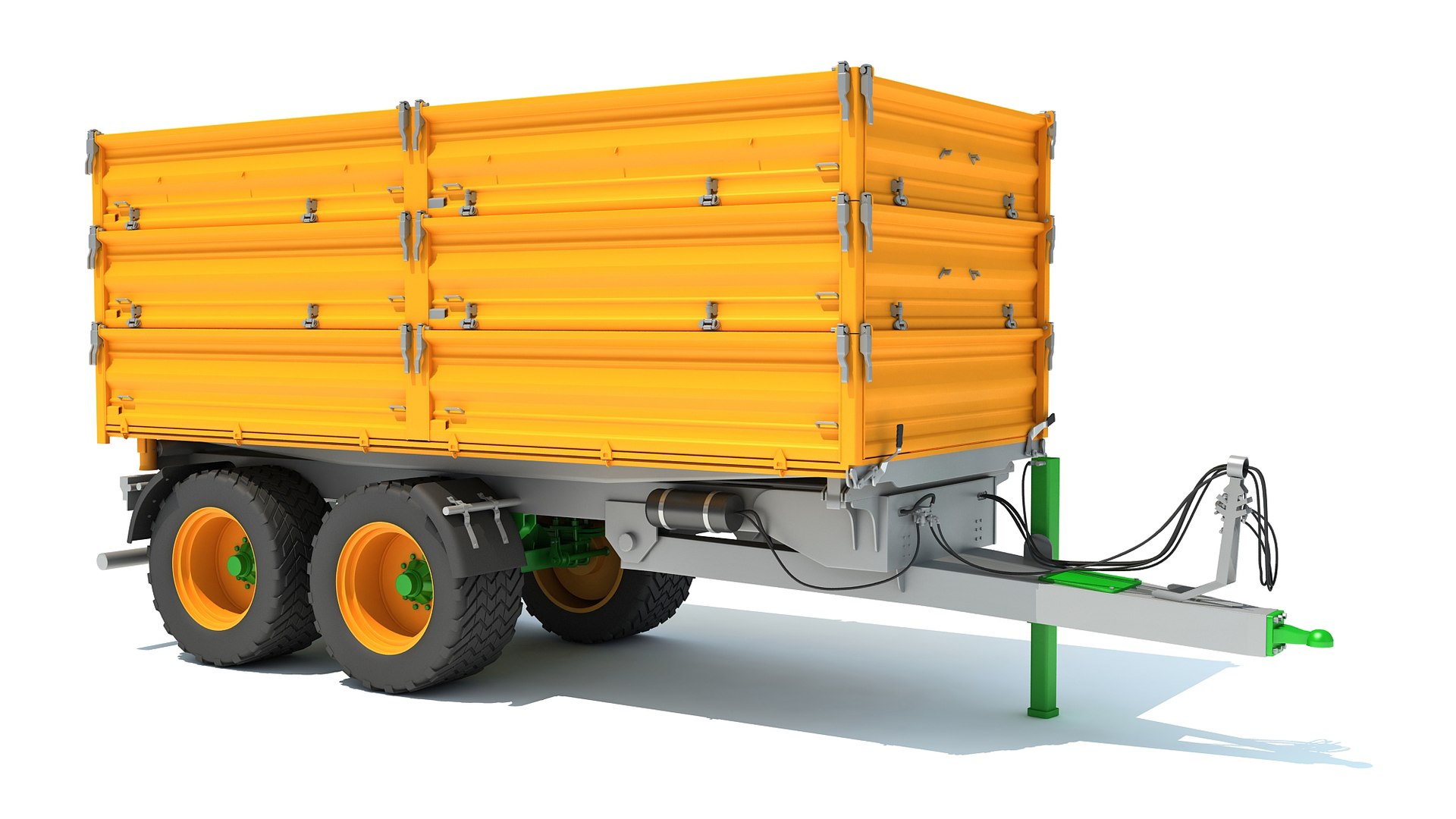 Farm Tractor Trailer 3D - TurboSquid 1795859