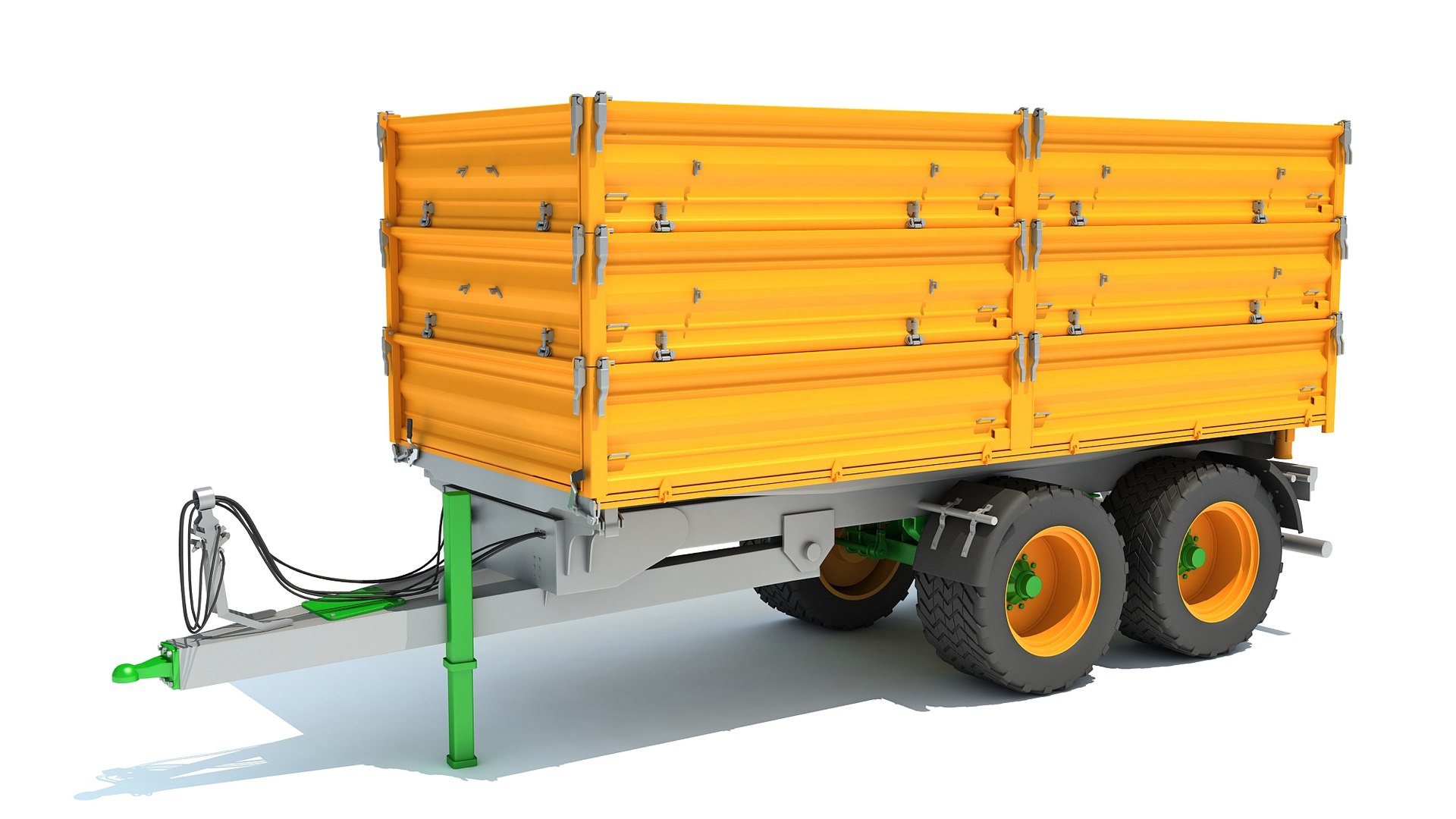 Farm Tractor Trailer 3D - TurboSquid 1795859