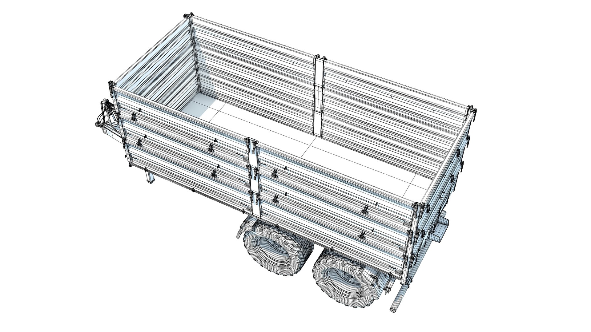 Farm Tractor Trailer 3D - TurboSquid 1795859